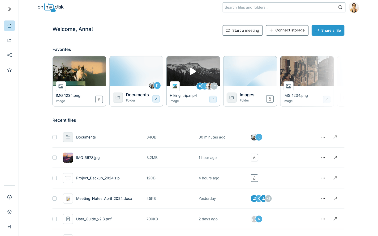 Private cloud storage on your disk